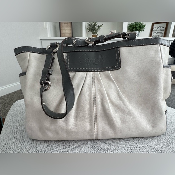 Coach | Bags | Coach Gray Leather Tote Bag | Poshmark